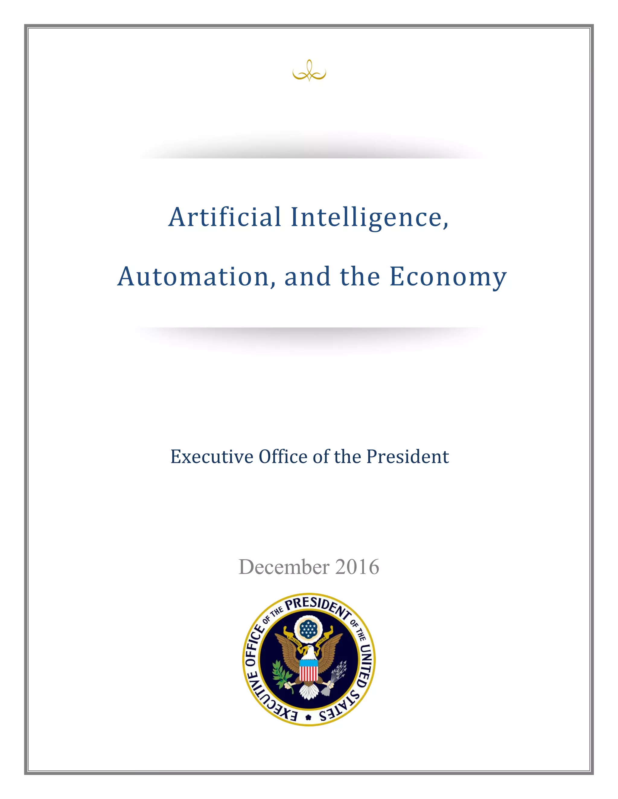 Artificial intelligence, automation and economy | PDF