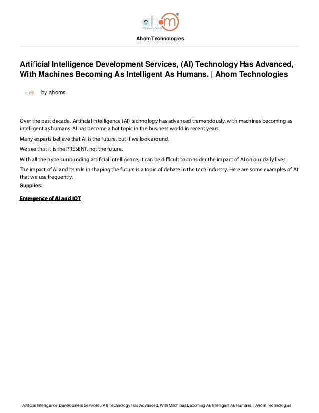 Artificial Intelligence Development Services AI | PDF