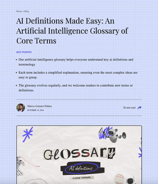 Artificial Intelligence Glossary of Terms - Part 1 (by JustAiNews) | PDF