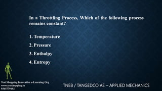 TNEB AE Applied Mechanics Practice Question Part 2 | PPT