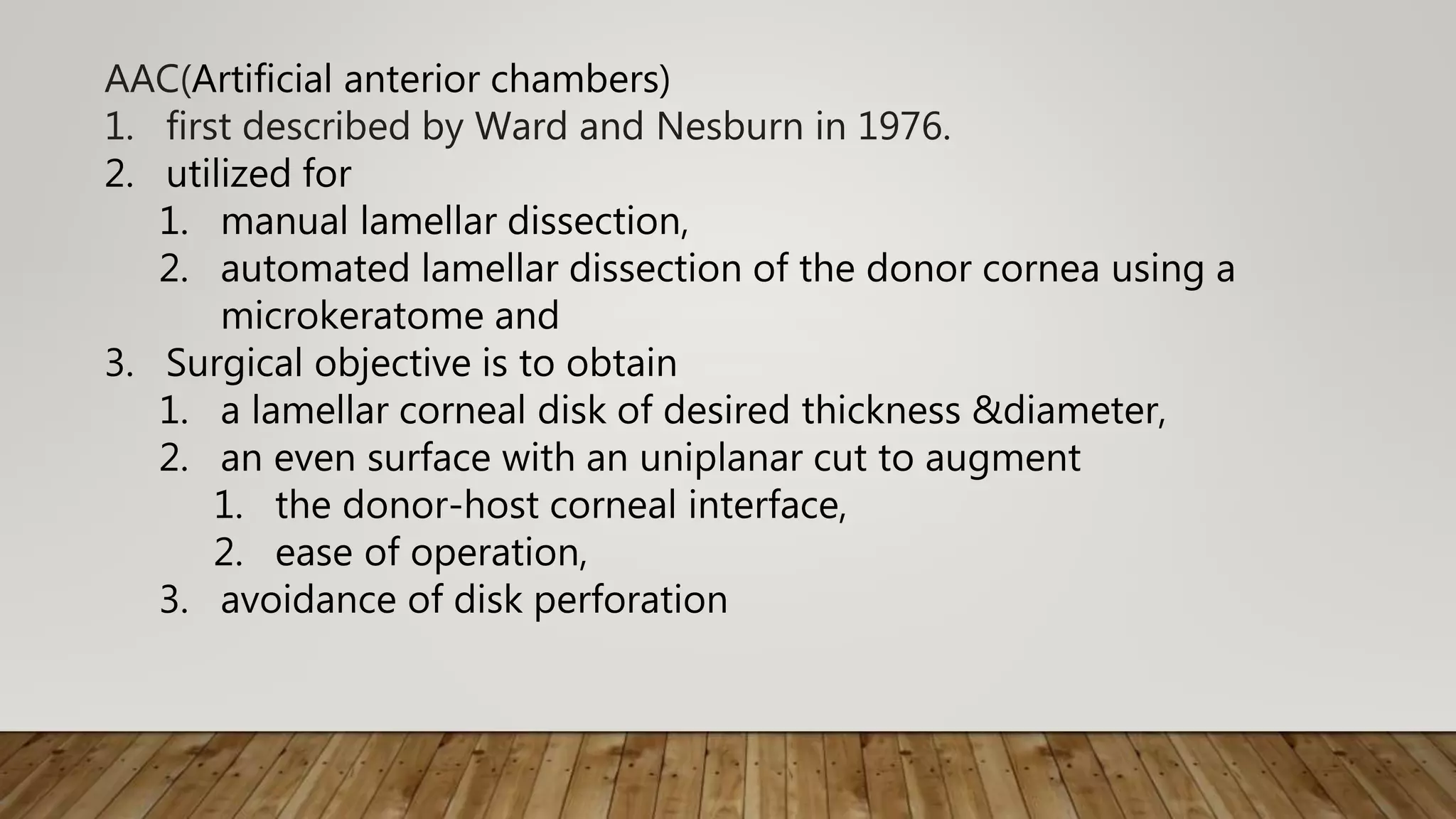 Artificial anterior chamber | PPTX
