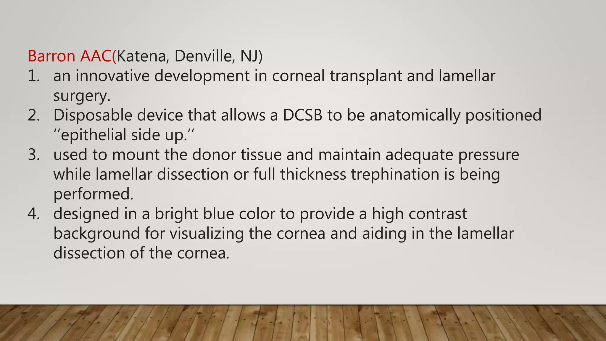 Artificial anterior chamber | PPTX