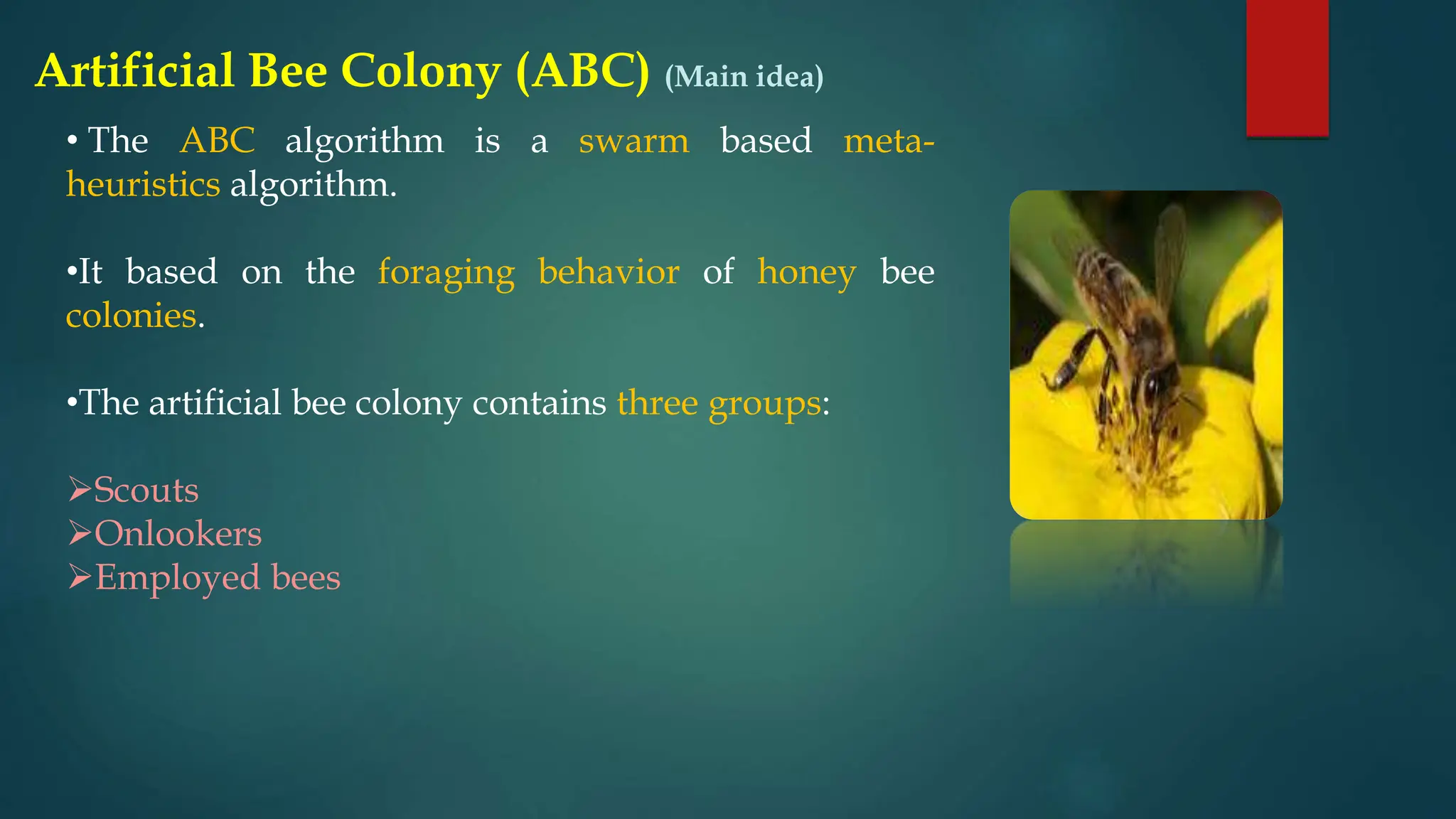 Artificial Bee Colony (ABC) (Swarm Intelligence) | PPT