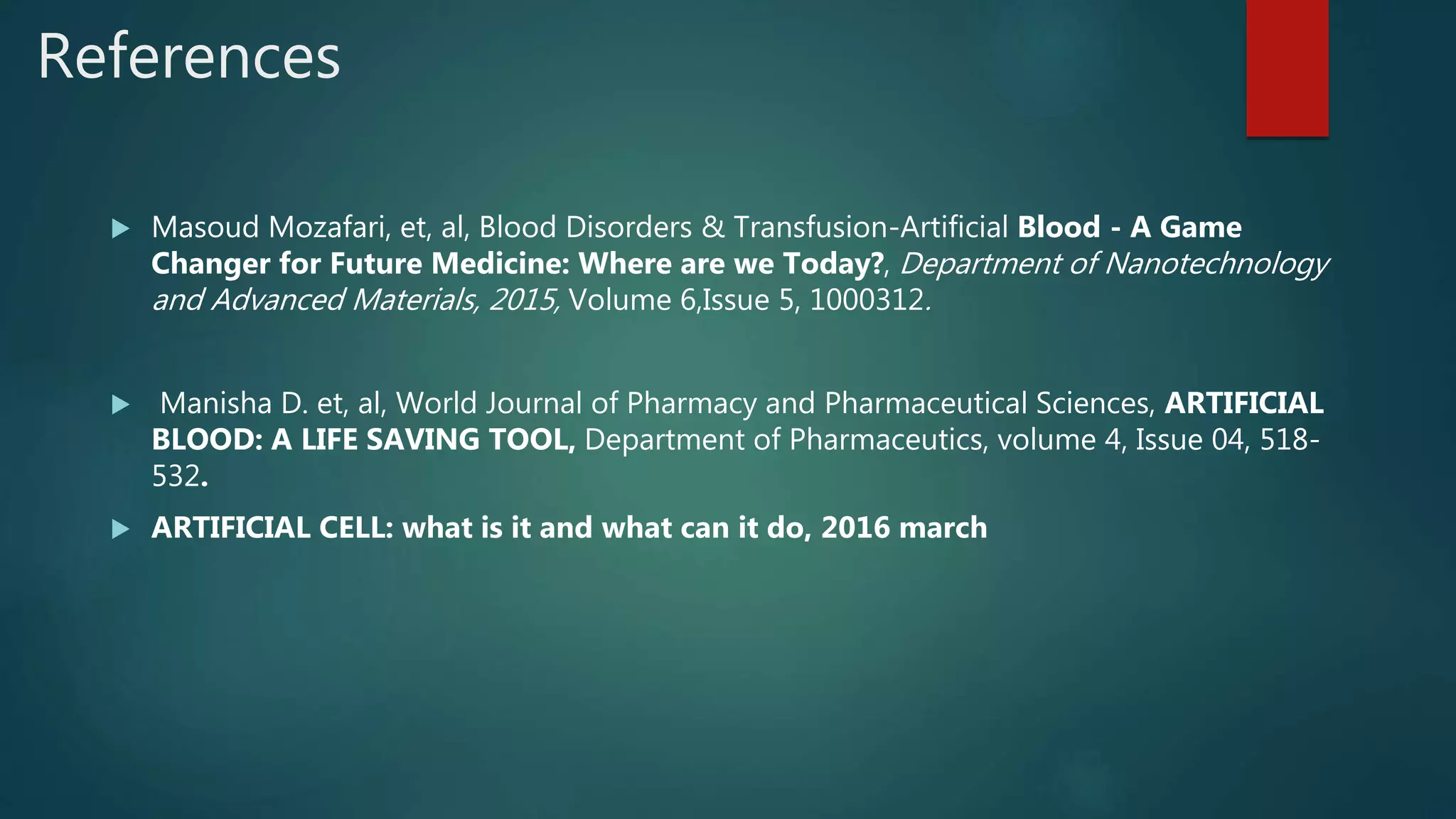 Artificial blood | PPTX