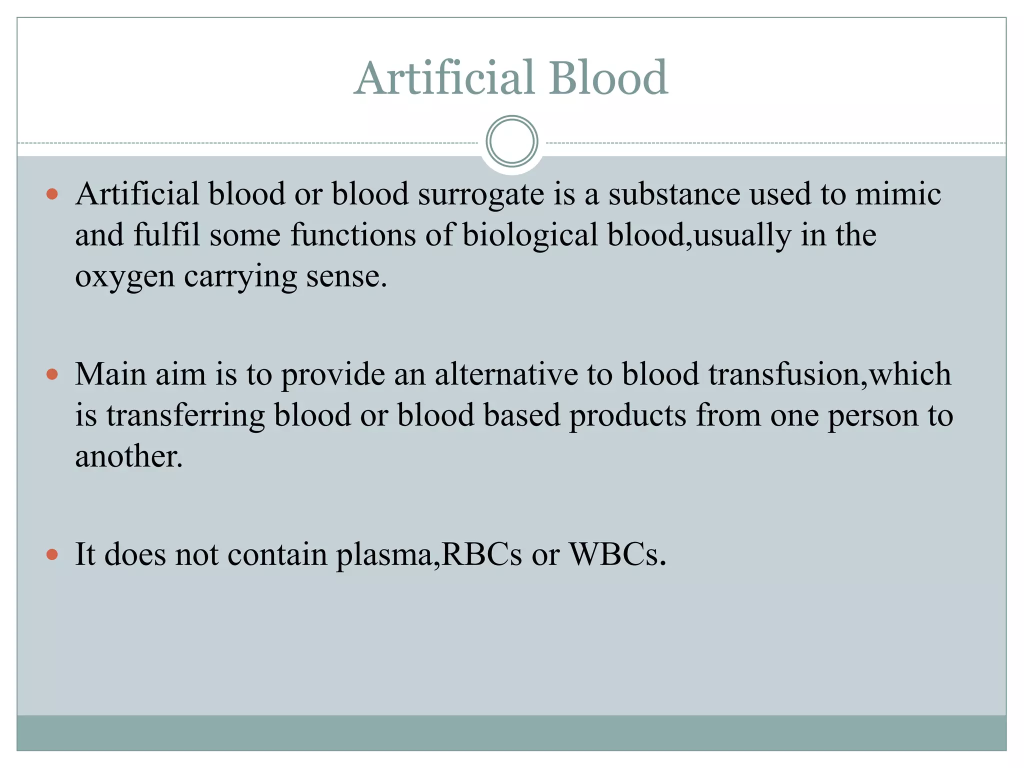 Artificial blood | PPTX