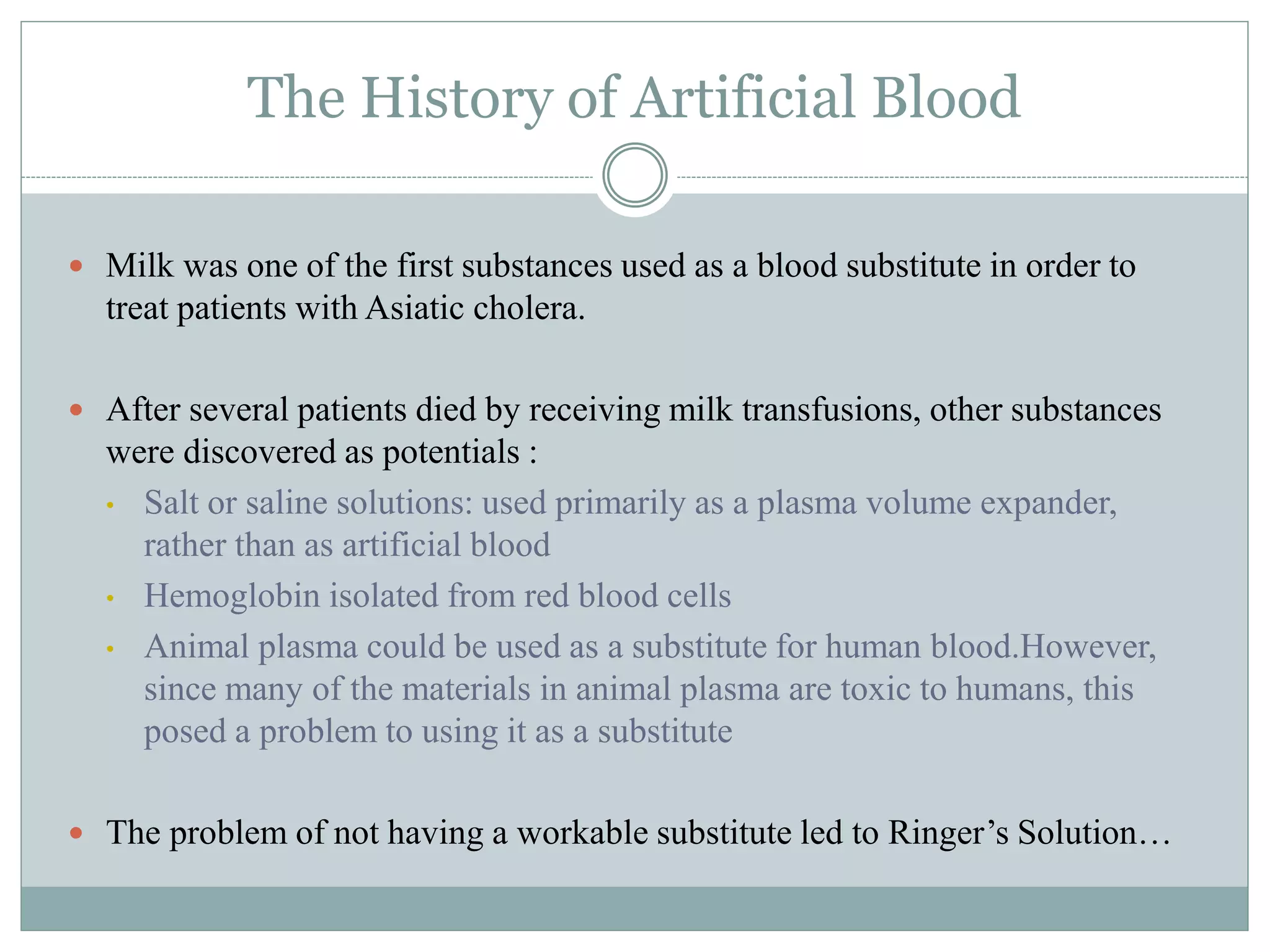 Artificial blood | PPTX