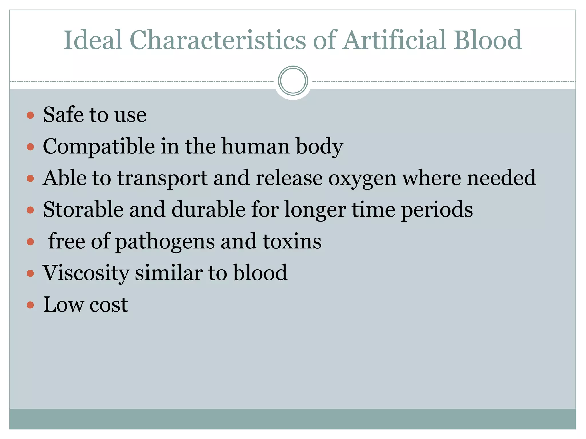 Artificial blood | PPTX