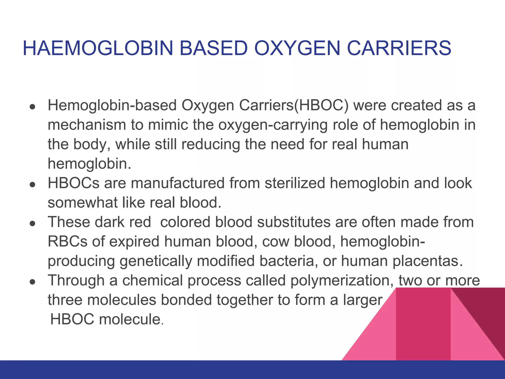Artificial blood - PFC & HBOC | PPTX