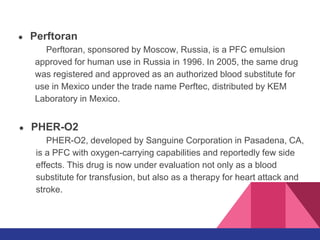 Artificial blood - PFC & HBOC | PPTX