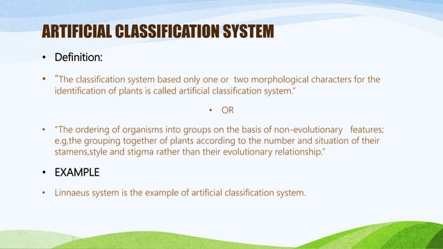 Artificial classification system | PPTX | Gardening | Home & Garden