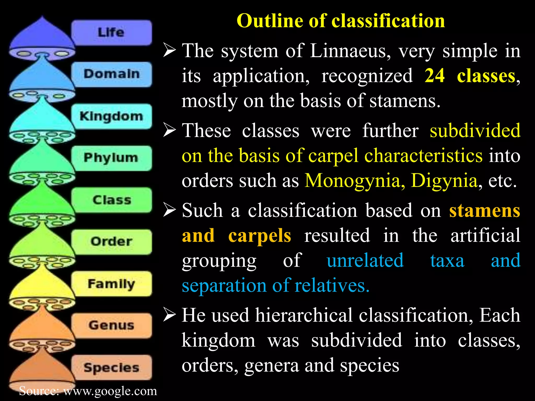 Artificial classification system- Carolus Linneaus | PPT