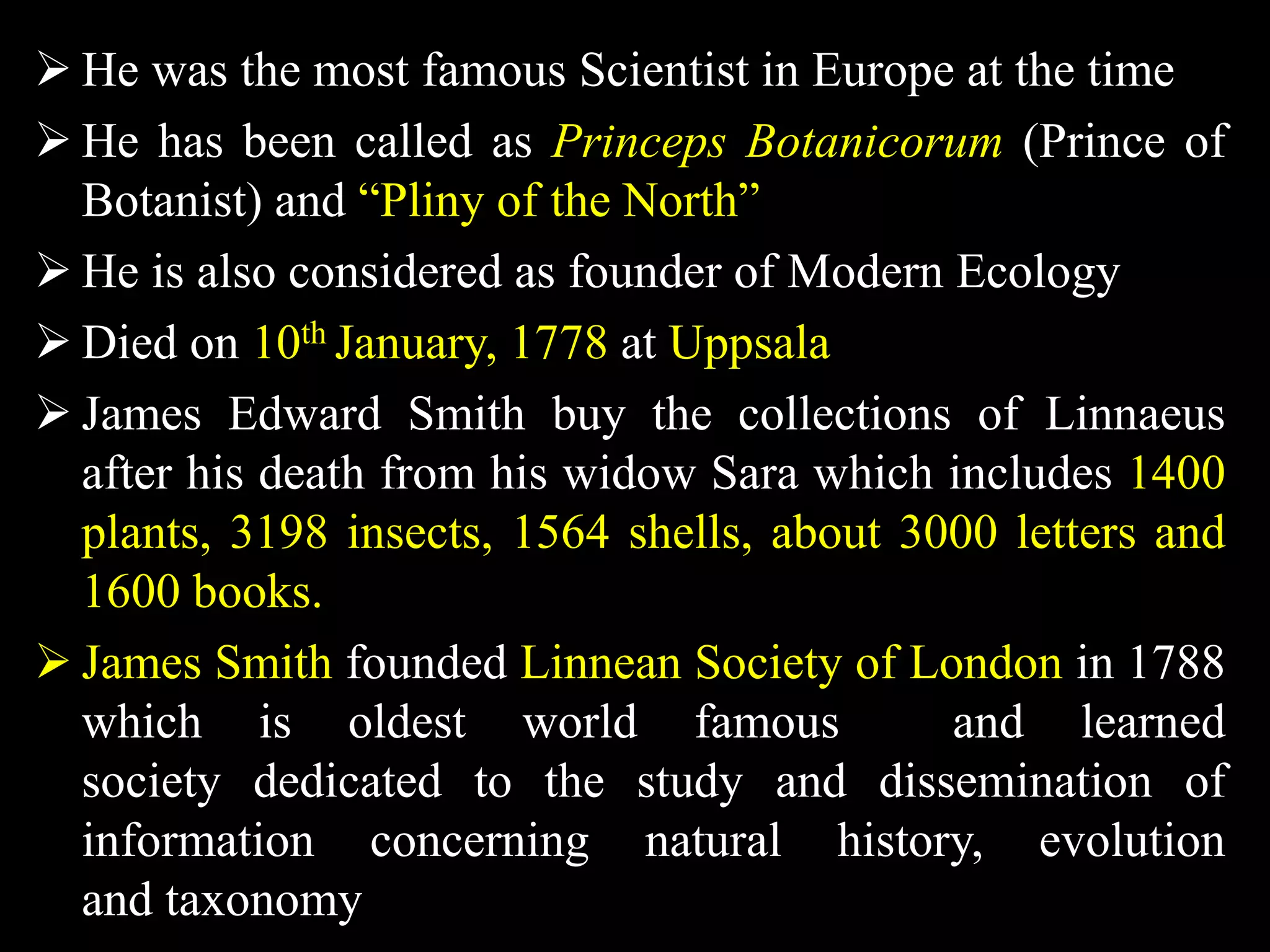 Artificial classification system- Carolus Linneaus | PPT