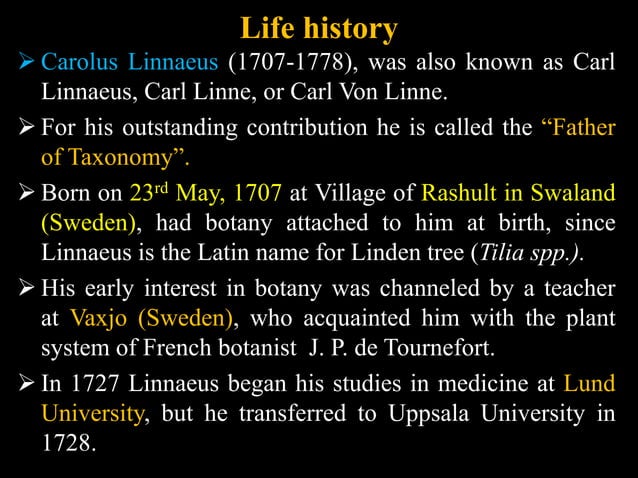 Artificial classification system- Carolus Linneaus | PPT | Gardening ...
