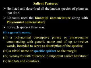 Artificial classification system- Carolus Linneaus | PPT