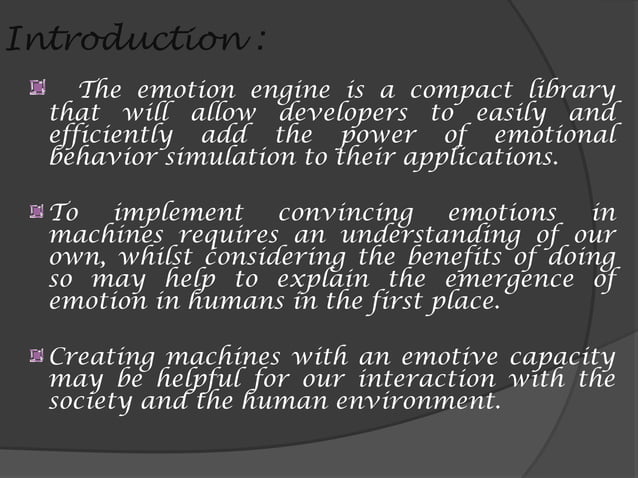 Artificial emotion engine (1) | PPT