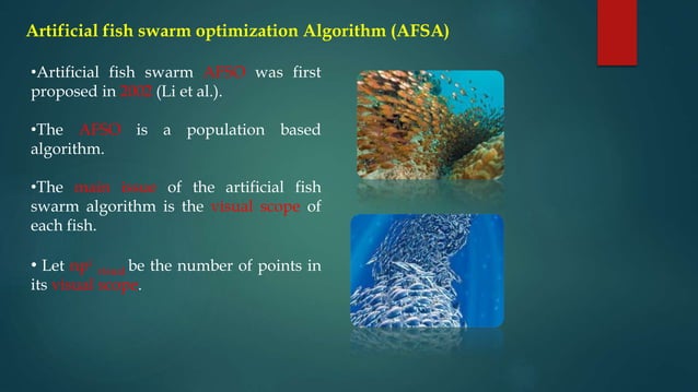 Artificial Fish Swarm Algorithm (Swarm Intelligence) | PPTX | Computing | Technology & Computing