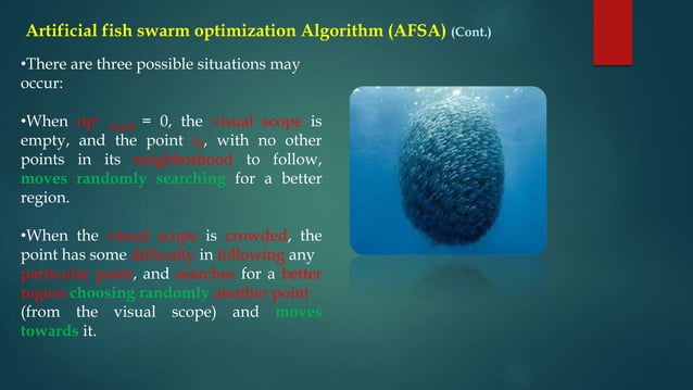 Artificial Fish Swarm Algorithm (Swarm Intelligence) | PPTX | Computing | Technology & Computing