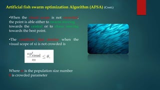 Artificial Fish Swarm Algorithm (Swarm Intelligence) | PPTX