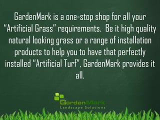Artificial grass installation - garden mark | PPTX