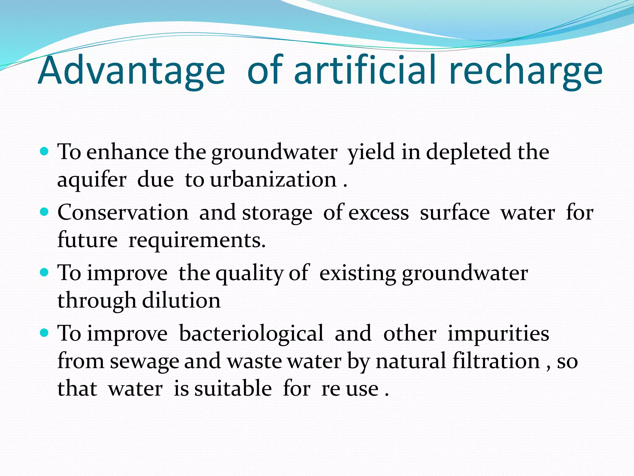 Artificial ground water recharge | PPTX