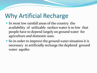 Artificial ground water recharge | PPTX