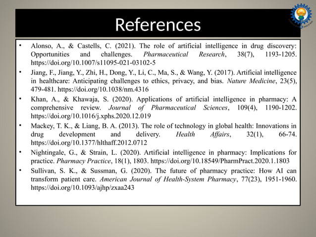 artificial intellIgence in PHARMACY.pptx | Pharmaceutical Industry ...
