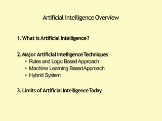 Artificial Intelligence - Overview | PPTX