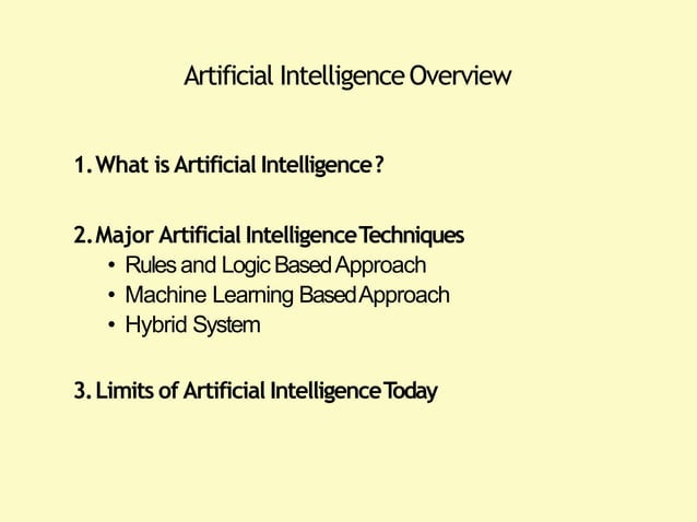 Artificial Intelligence - Overview | PPT