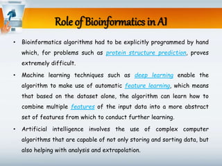 Bioinformatics and Artificial Intelligence (AI) the interrelation ...