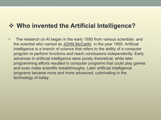 Artificial intelligence | PPTX | Artificial Intelligence | Technology ...