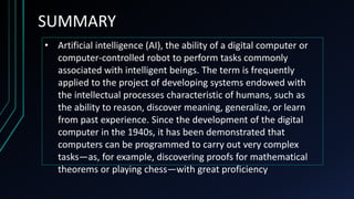 ARTIFICIAL INTELLIGENCE.pptx | Technology Industry | Industries