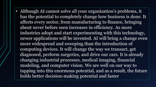 ARTIFICIAL INTELLIGENCE.pptx | Technology Industry | Industries