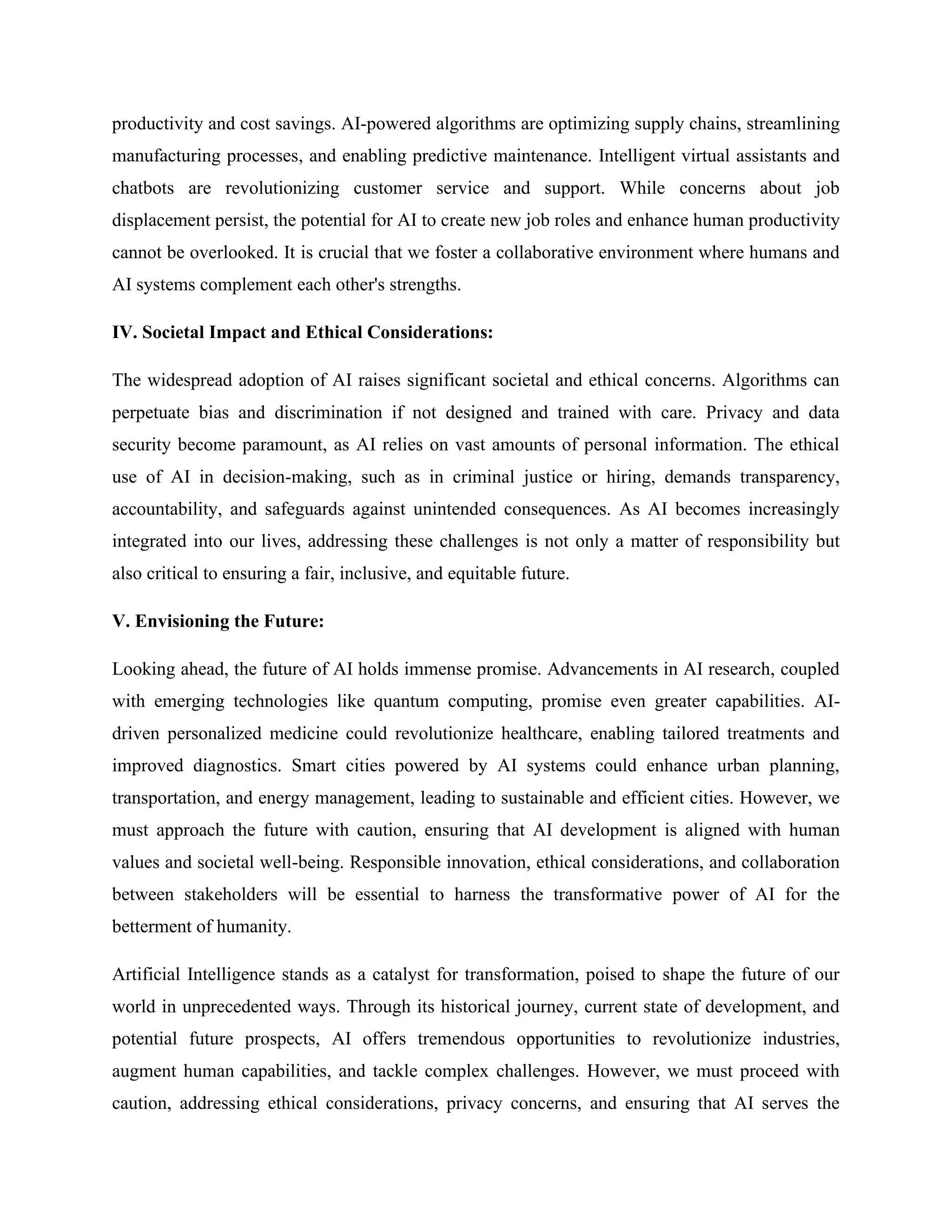 Artificial Intelligence: A Catalyst for Transformation in the Future | PDF