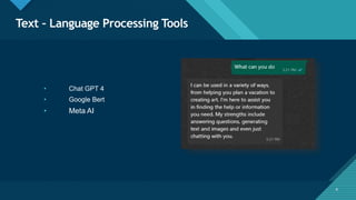 Artificial Intelligence||Types of AI Tools|| Text|| Natural ...
