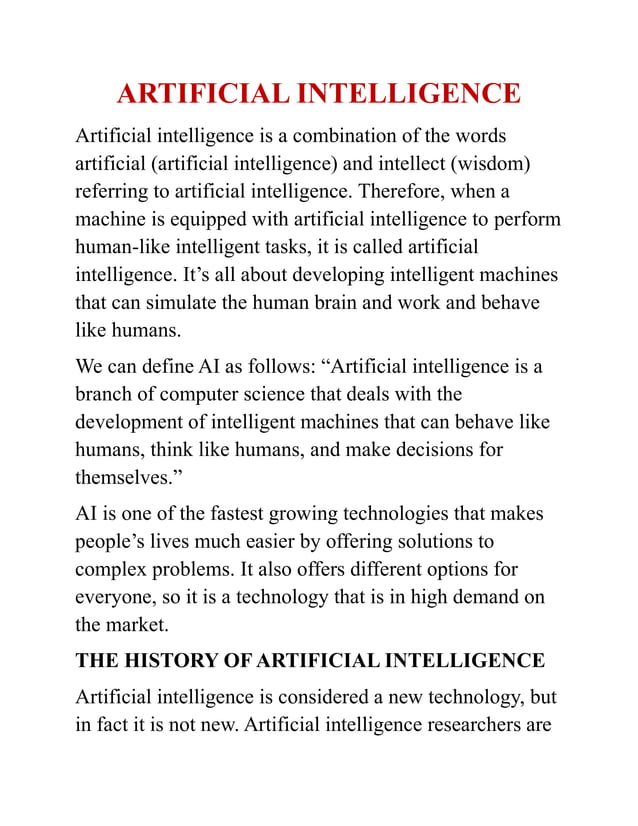 Artificial Intelligence Advantages and Disadvantages of Artificial ...