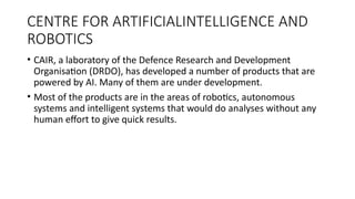 ARTIFICIAL INTELLIGENCE PRESENTATION BY STUDENTS OF IIM | PPTX