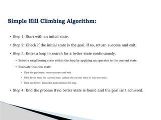 Hill Climbing in Artificial Intelligence | PPT