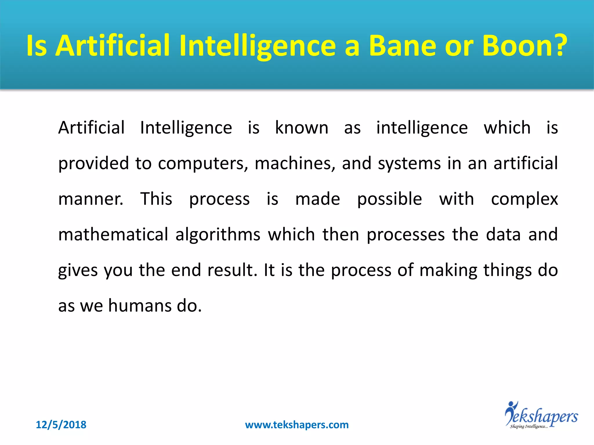 Artificial intelligence a bane or boon-pdf | PDF