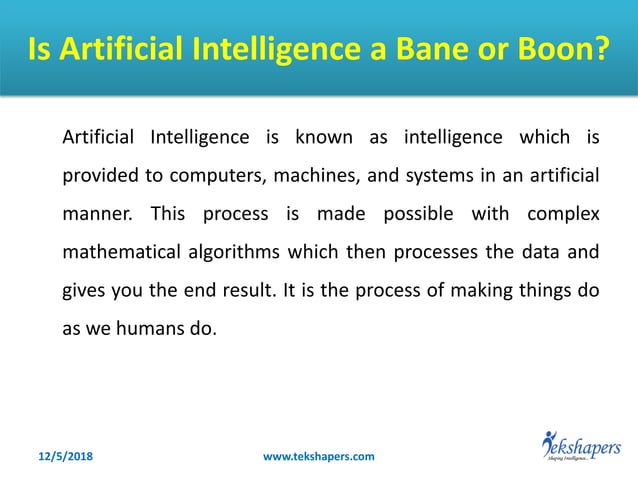 Artificial intelligence a bane or boon-pdf | PDF | Robotics | Technology & Computing