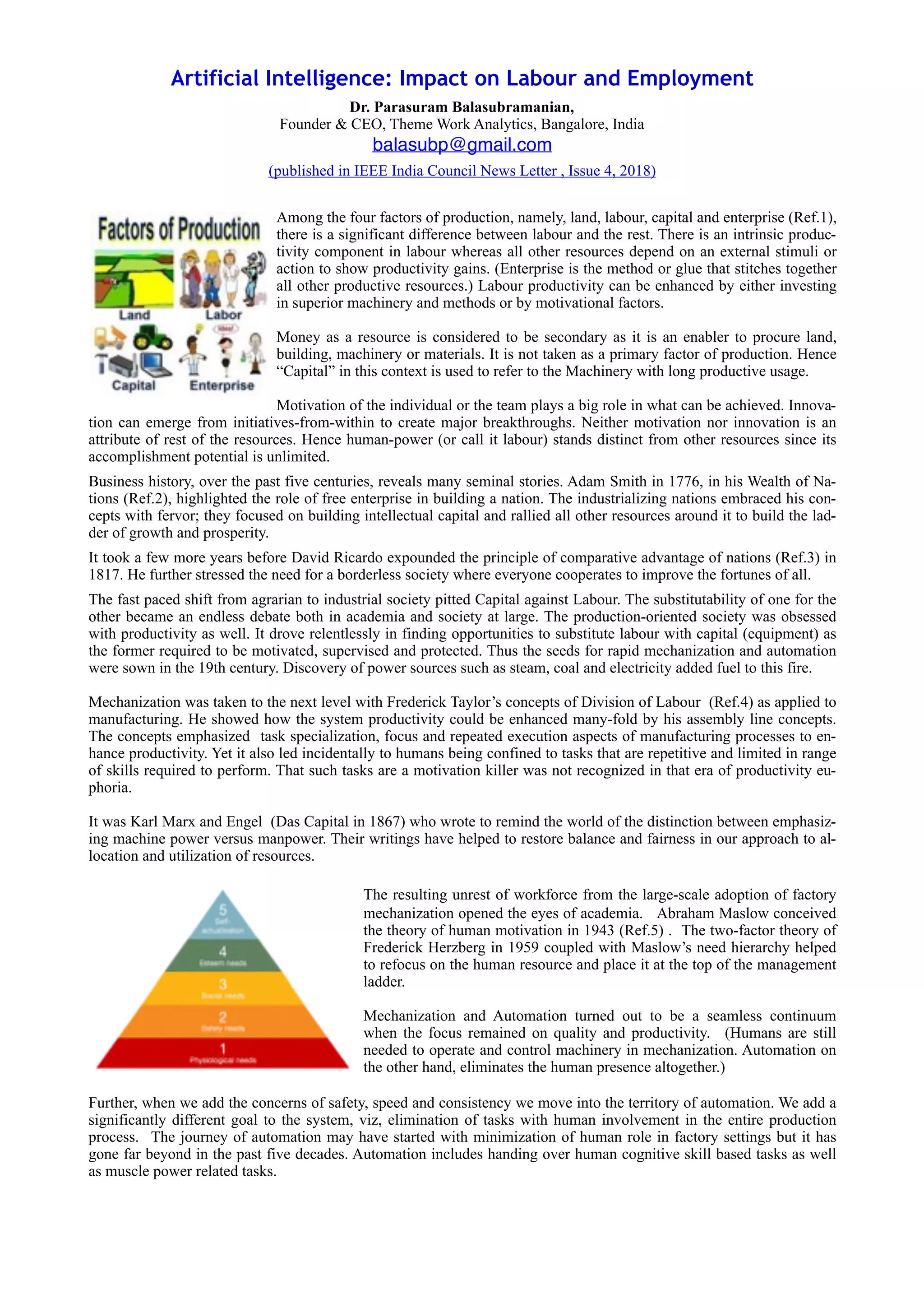 Artificial intelligence impact on labour and employment | PDF