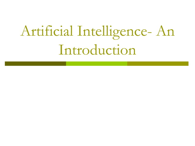 Artificial intelligence introduction | PPT