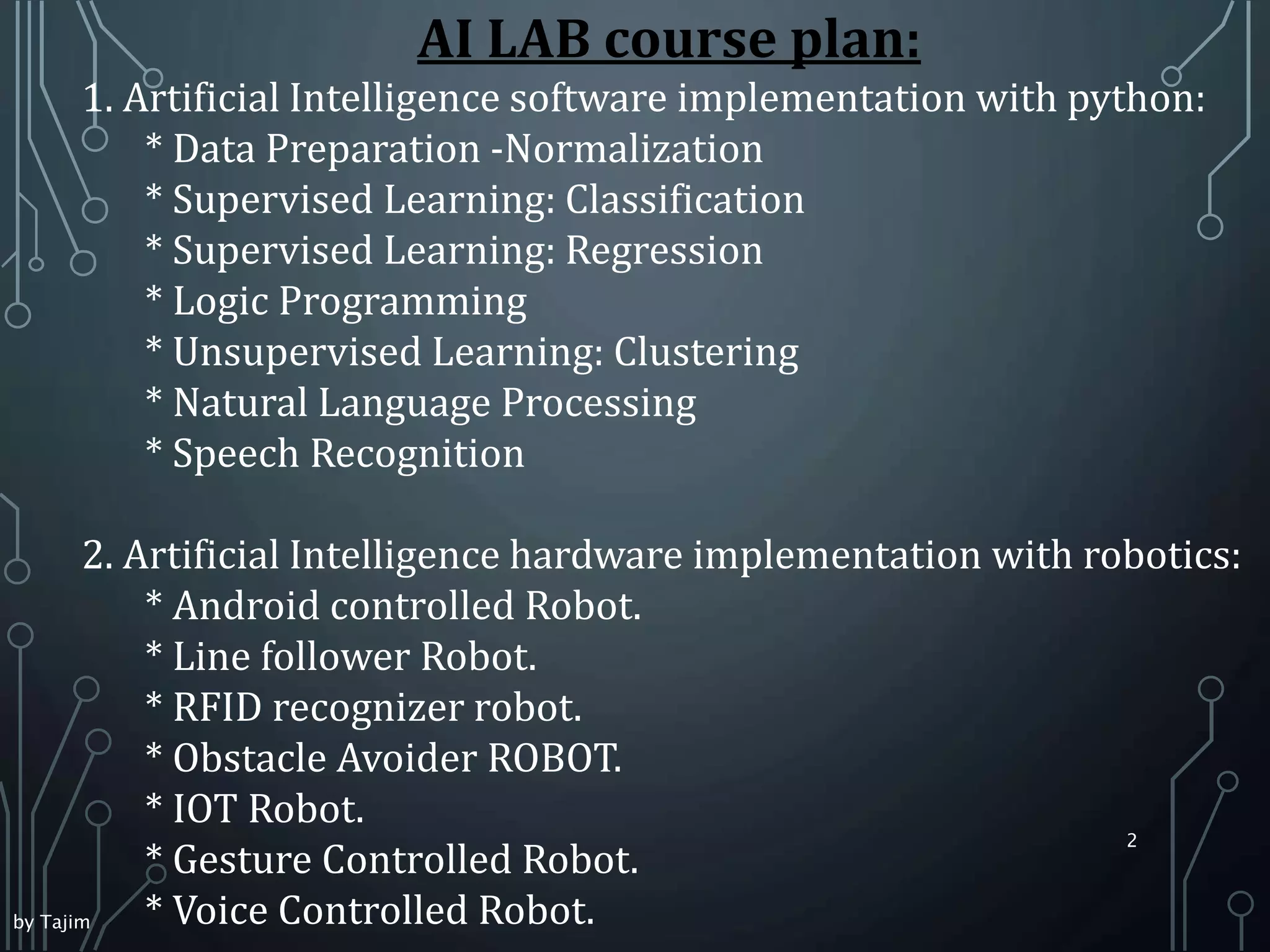 Artificial intelligence LAB 1 overview & intelligent systems | PPTX