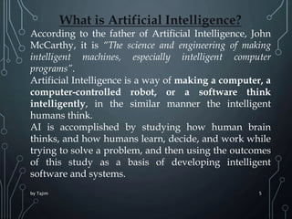 Artificial intelligence LAB 1 overview & intelligent systems | PPT