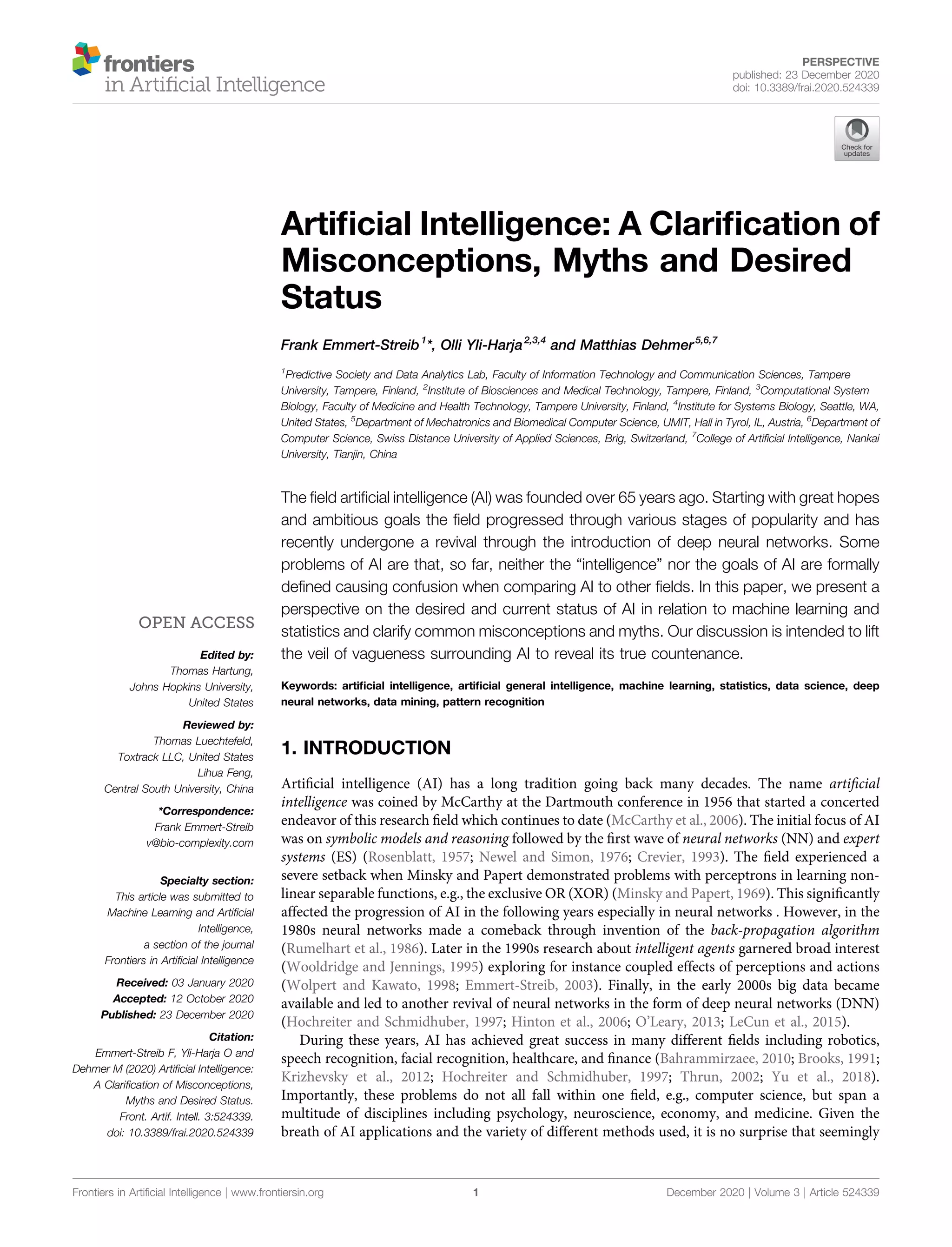 Artificial Intelligence A Clarification of Misconceptions, Myths and Desired Status.pdf