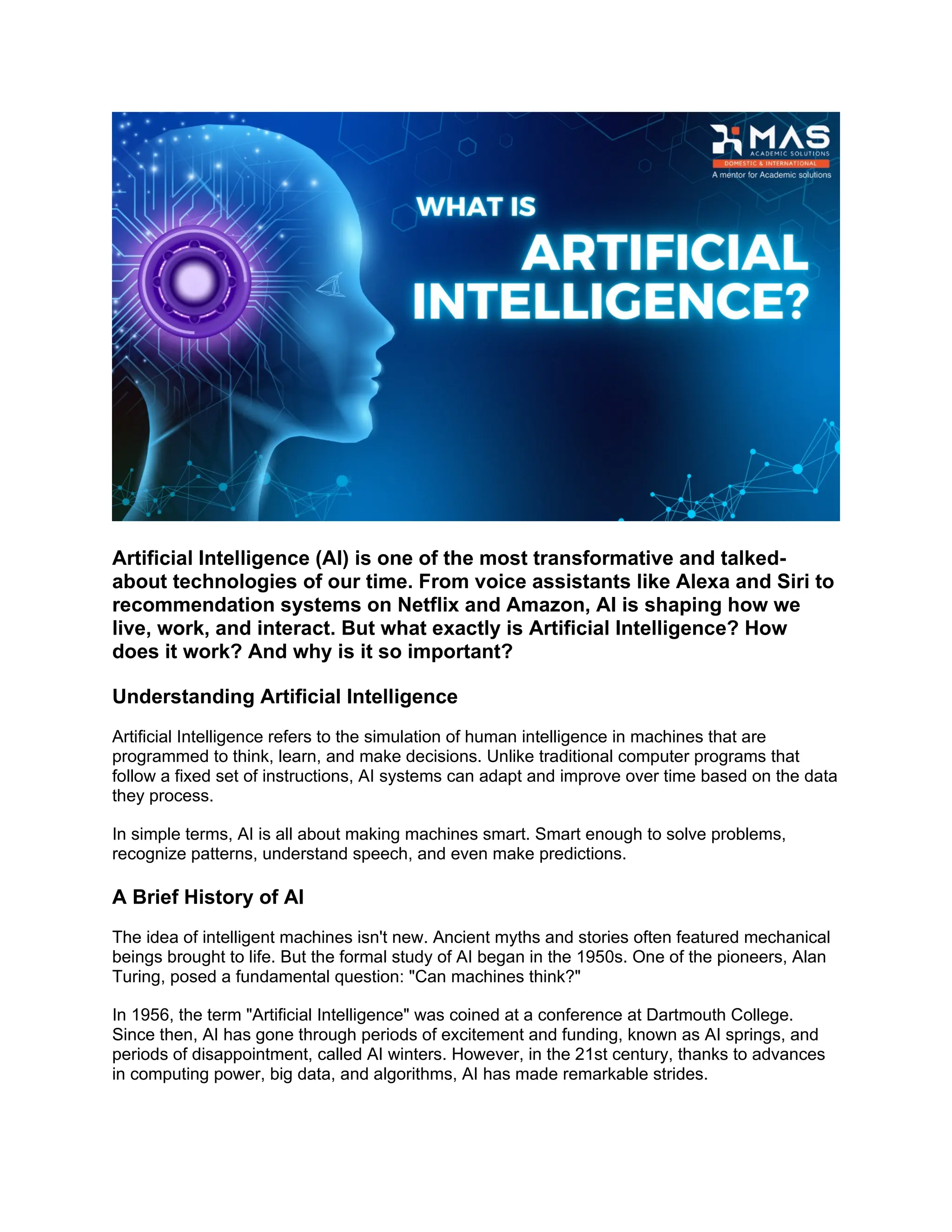 what is artificial intelligence ? AI is the simulation of human ...