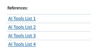 Artificial Intelligence (AI) Productivity Tools for School and Office | PDF