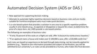 Artificial Intelligence for Automated Decision Support Project | PPTX