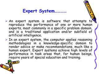 Artificial intelligence and expert system | PPT