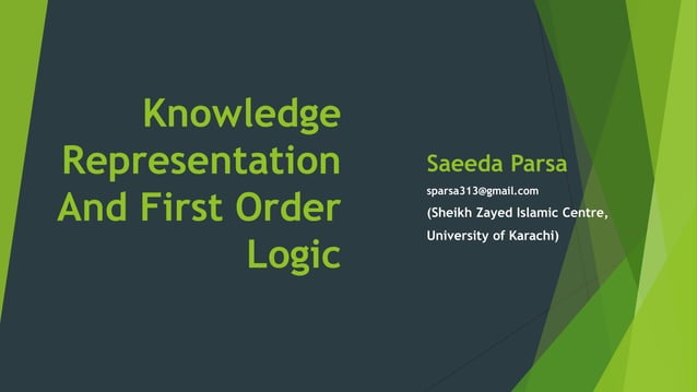 Artificial intelligence and first order logic | PDF