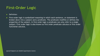 Artificial intelligence and first order logic | PDF